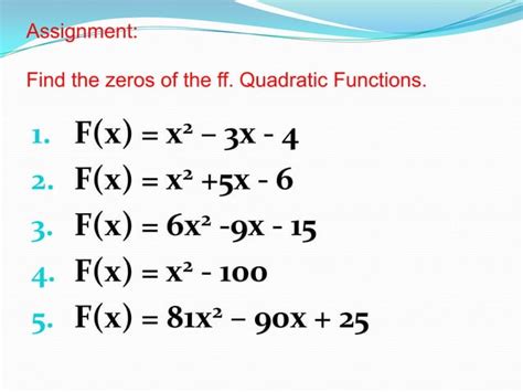 Finding Zeros Of A Quadratic Function