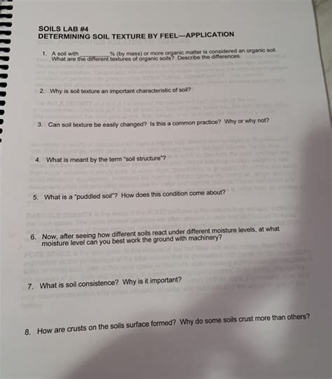 Solved SOILS LAB DETERMINING SOIL TEXTURE BY Chegg Com