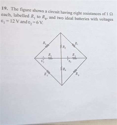 19 The Figure Shows A Circuit Having Eight Resistances Of 1Ω Each Label