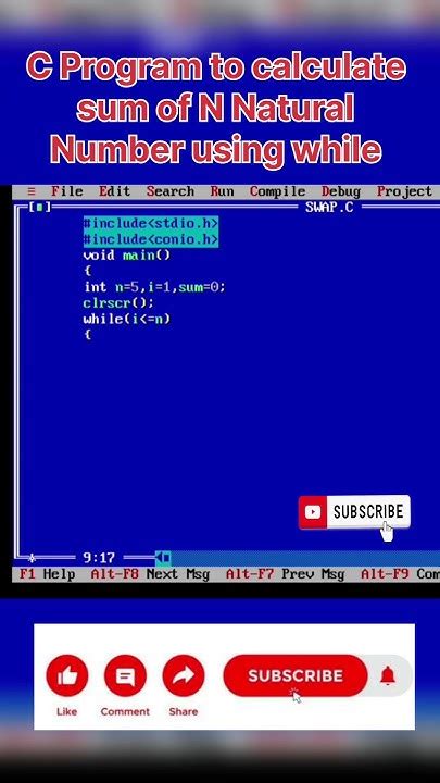 program to calculate sum of n natural numbers using in c shorts