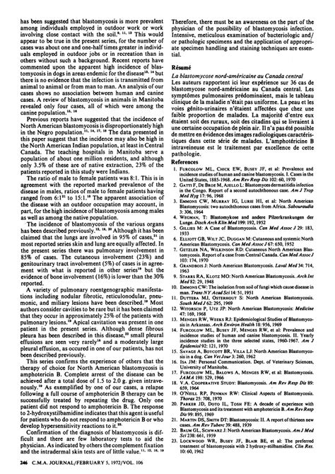 North American Blastomycosis In Central Canada A Review Of 36 Cases Pmc