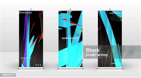 수직 배너 템플릿 디자인입니다 브로셔 표지 출판물 등에 사용할 수 있습니다 다채로운 웨이브 스플래시 벡터 배경 디자인입니다 가리기에 대한 스톡 벡터 아트 및 기타 이미지