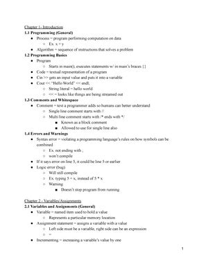 EECS183 Study Guide 1 EECS 183 Study Guide 1 Lecture 1 Algorithm A