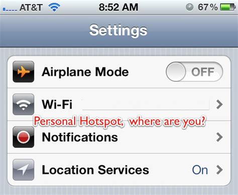 fix for personal hotspot missing after ios update