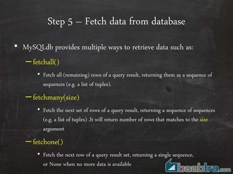 Database Connectivity In Python Pptx
