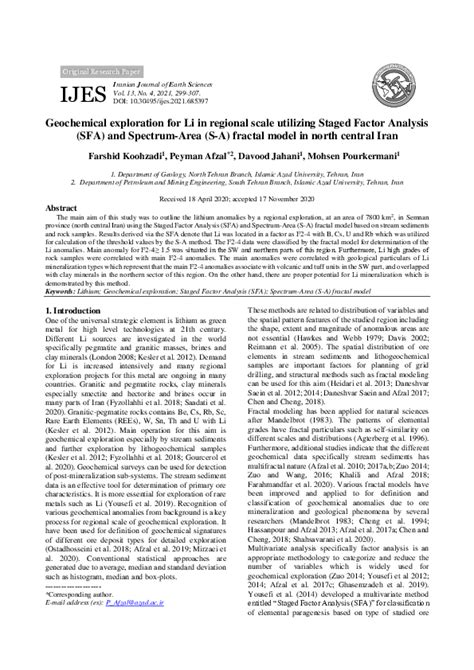 Pdf Geochemical Exploration For Li In Regional Scale Utilizing Staged Factor Analysis Sfa
