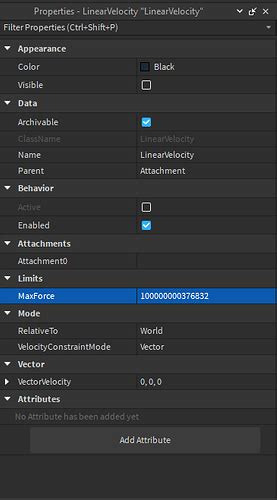 I Cant Get My Missile To Move Using Linear Velocity Scripting