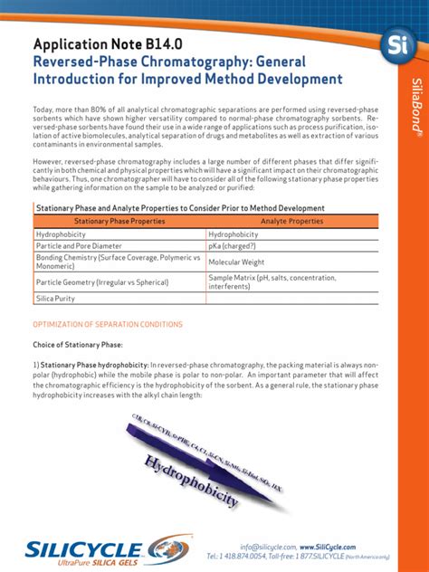 Reversed Phase Chromatography General Introduction For Improved Method Development Pdf