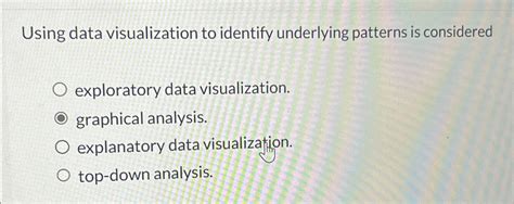 Solved Using Data Visualization To Identify Underlying Chegg Com