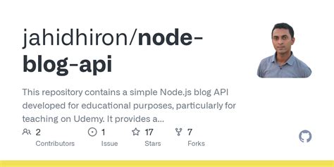 Github Jahidhironnode Blog Api This Repository Contains A Simple Nodejs Blog Api Developed