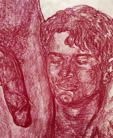 Original Draw Viva Colombia Erotic Sex Handmade Drawing Portrait Of Beheaded Young Male