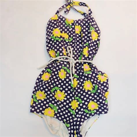 Yellow Polka Dot Swimsuit Etsy