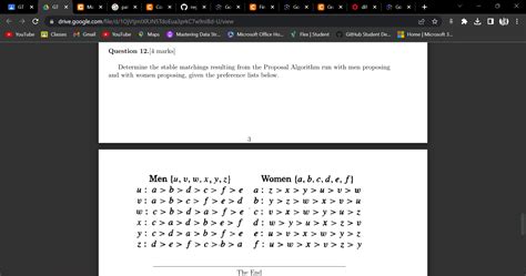 Solved Determine The Stable Matchings Resulting From The
