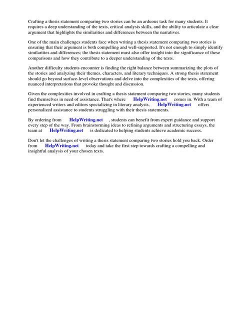 Thesis Statement Comparing Two Stories Pdf