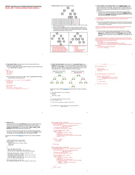 Cs104 Su21 Final Sample Problems 1 Cs104 Data Structures And Object Oriented Programming Summer