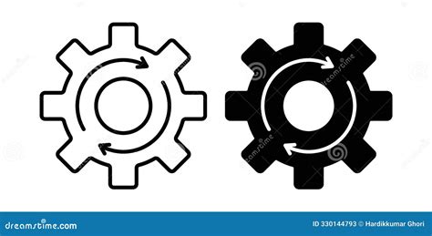 Agile Process Line Icon Development And Improvement Fast Integration Process Gear Arrow Or