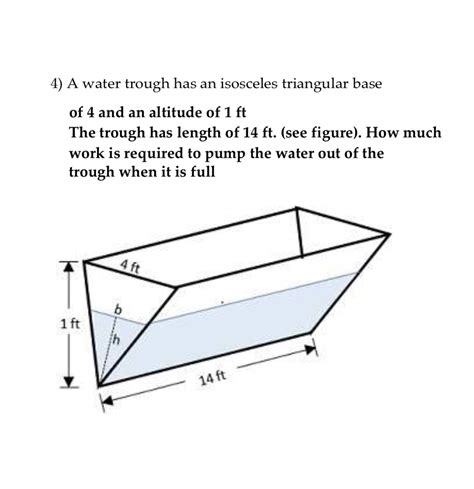 A Water Trough Has An Isosceles Triangular Base Of 4