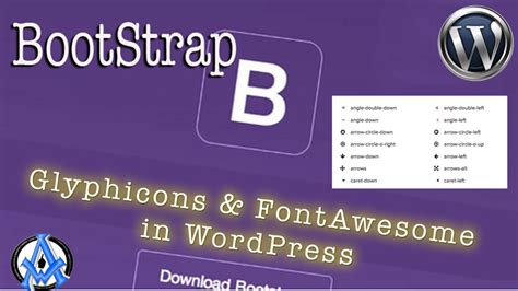 glyphicons fontawesome with bootstrap for wordpress