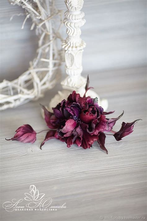 Бархатная роза Вишнёвый коктейль в интернет магазине на Ярмарке Мастеров Цветы Москва