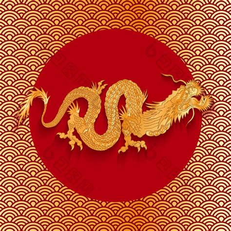 在金色的背景上的龙 包图企业站