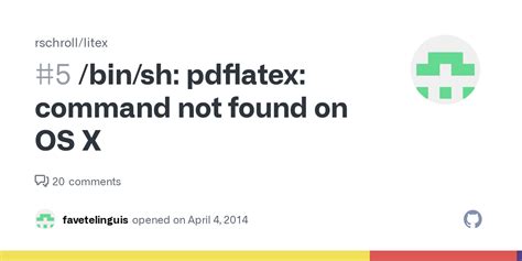 bin sh pdflatex command not found on os x · issue 5 · rschroll litex · github