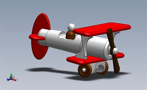 玩具飞机 Solidworks 2021 模型图纸免费下载 懒石网