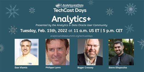 Analytics And Data Oracle User Community On Linkedin Andouc Presents Analytics Techcast Day