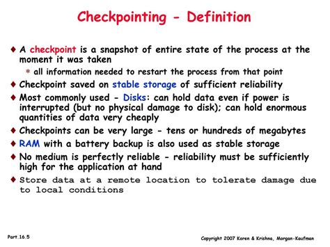 fault tolerant systems chapter 6 checkpointing i ppt download