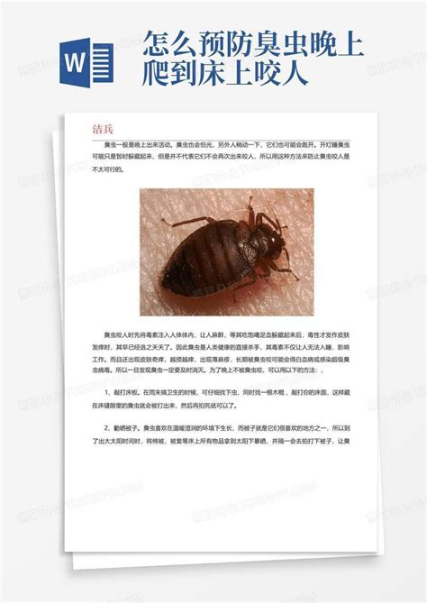 怎么预防臭虫晚上爬到床上咬人Word模板下载 编号qbjzbged 熊猫办公