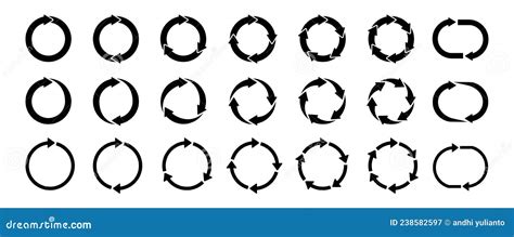 Circle Arrow Icon Set Symbol Of Reload Refresh Loading Recycle And Repeat Interconnecting