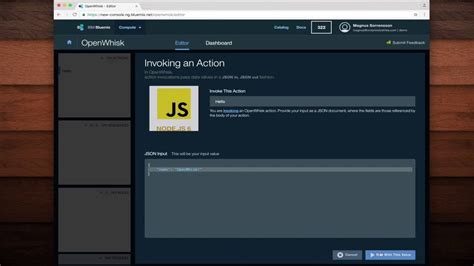 creating and running openwhisk actions youtube