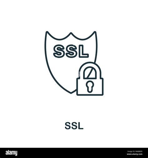 Ssl Icon Thin Outline Style Design From Web Hosting Icons Collection Creative Ssl Icon For Web