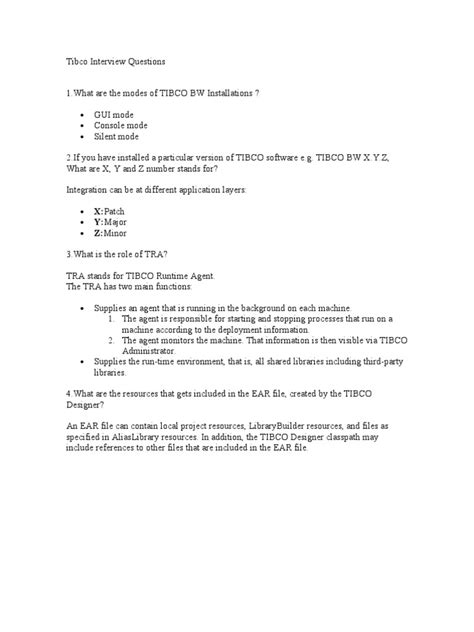 Tibco Interview Questions Pdf File Transfer Protocol Hypertext