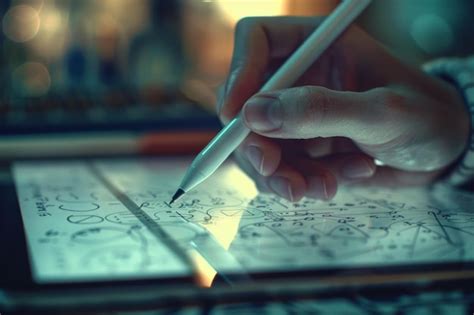 Premium Photo Hand Using A Stylus To Draw On A Tablet