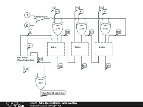 4 Bit Binary Adder Subtractor Circuit Diagram