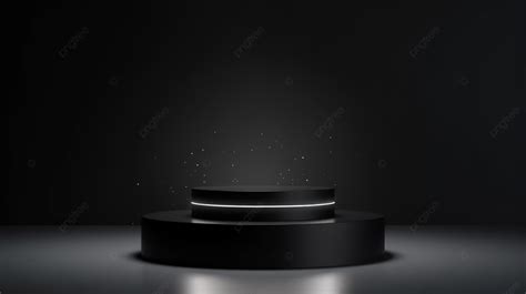 미니멀리스트 제품 쇼케이스를 위한 매끄러운 검정색 글로우 3d 받침대 3d 연단 연단 모형 서다 배경 일러스트 및 사진
