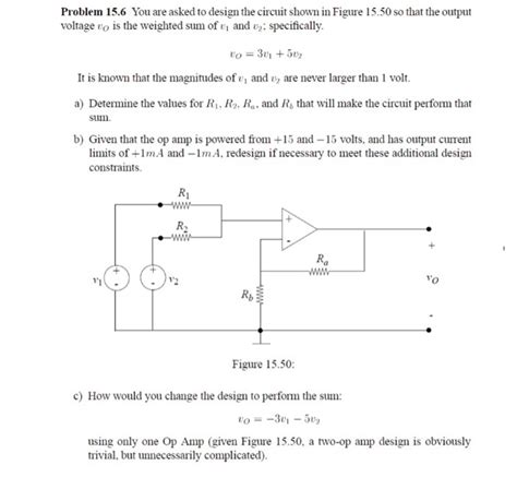 Solved You Are Asked To Design The Circuit Shown In Figure Chegg