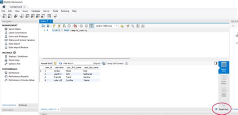 MySQL Workbench Edit Read Only Table Data Delft Stack