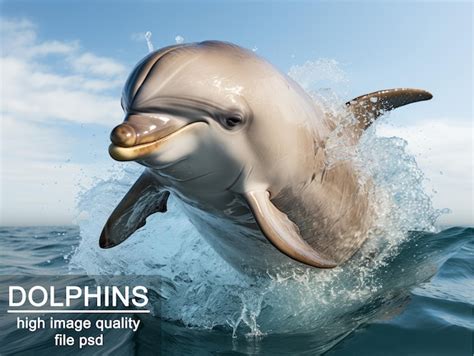 Premium Psd Portrait Of Dolphin Illustration