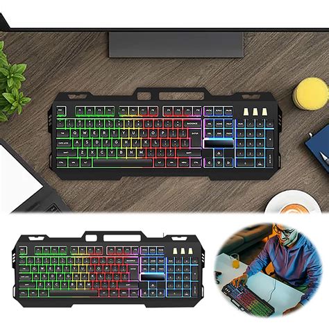 Model M Keyboard Wireless Keyboard Silent Keys Eyooso Colorful Dazzling Backlit Computer Game