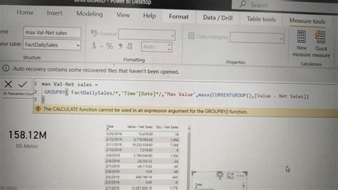 Dax Error Rpowerbi