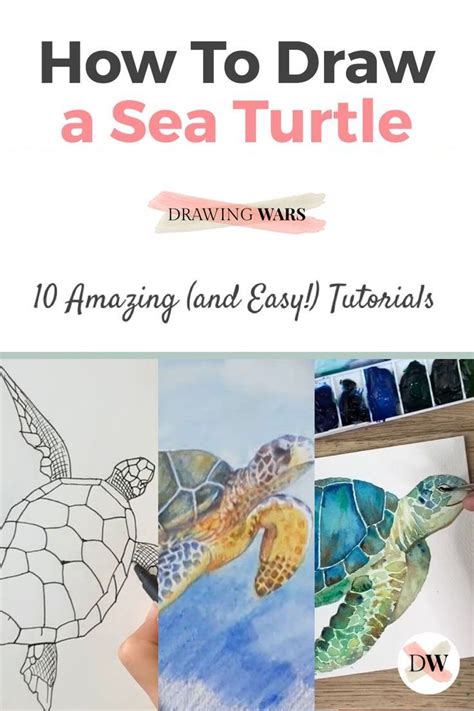 How To Draw A Sea Turtle Easy Art Turtle Drawing Tutorial Artofit