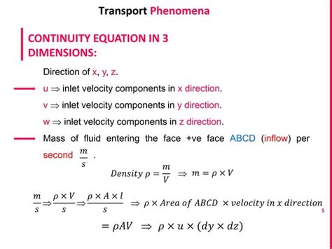 Transport Phenomena Continuity Equation Pdf 3 D Graphics Computer Software And Applications