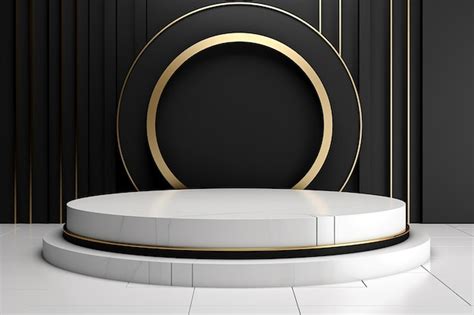 Premium Ai Image Stage Podium Empty Pedestal For Displaying Objects