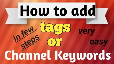 How To Add Youtube Channel Tags Keywords In English YouTube