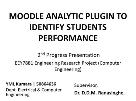 Moodle Analytic Admin Tool Plugin For Student Performance Predict Ppt