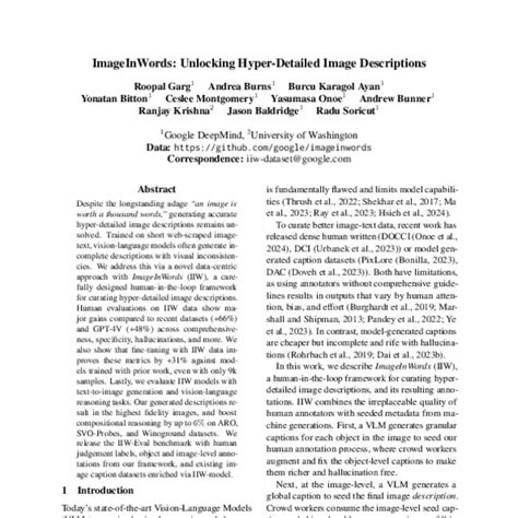 Imageinwords Unlocking Hyper Detailed Image Descriptions Acl Anthology