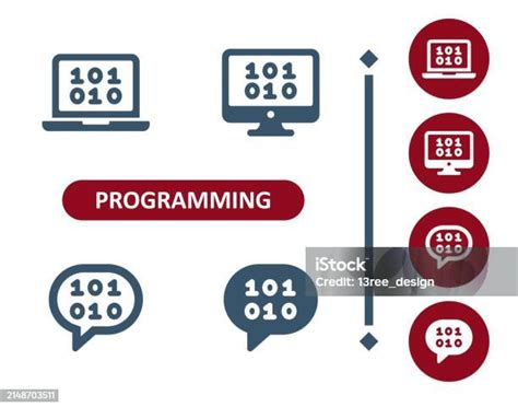 Programming Icons Coding Hacking Hack Code Laptop Computer Binary Code