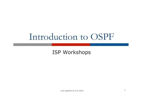 pdf introduction to ospf presentations 02 ospf · links in ospf two types of links in ospf