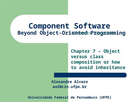 Ppt Component Software Beyond Object Oriented Programming Dokumentips